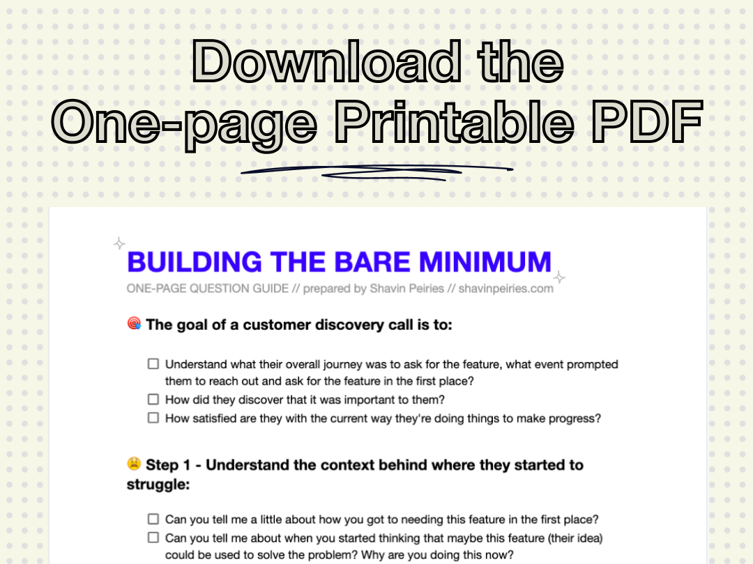 How do you build a bare minimum feature?